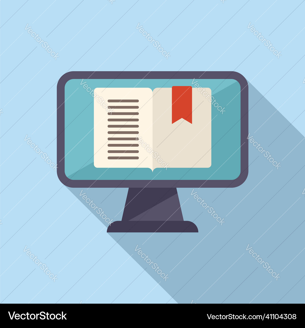 Online book icon flat web course Royalty Free Vector Image