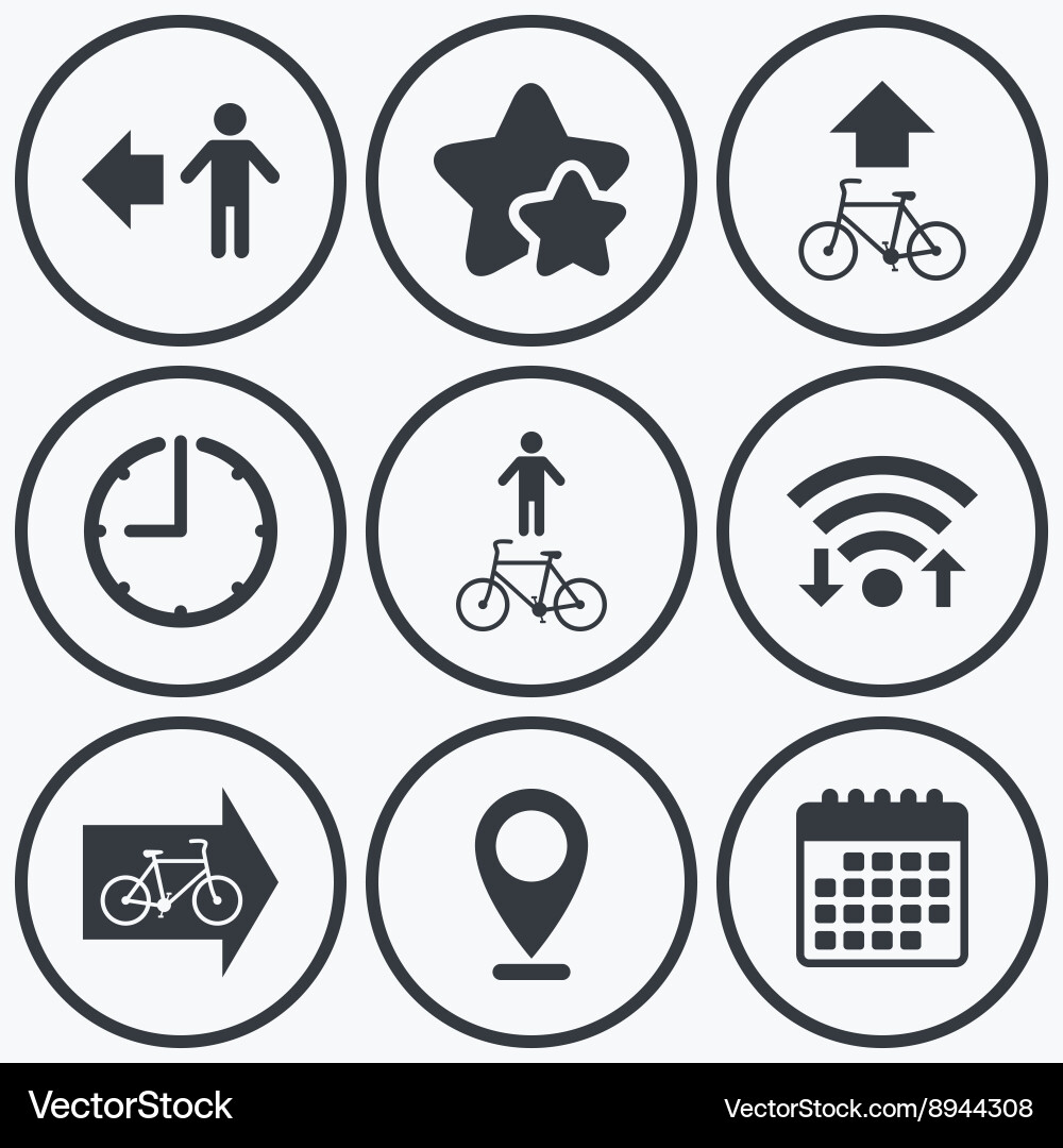 Pedestrian road icon Bicycle path trail sign Vector Image
