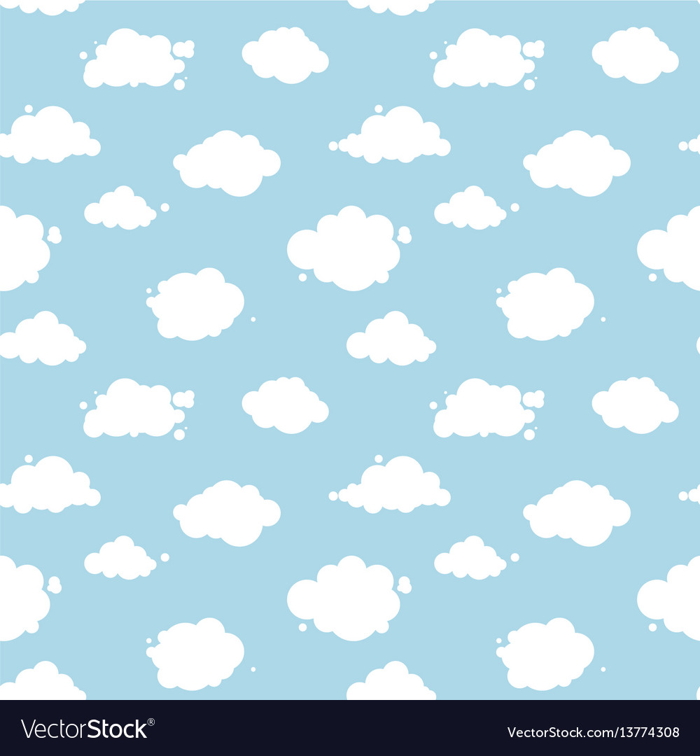 Seamless pattern with clouds Royalty Free Vector Image