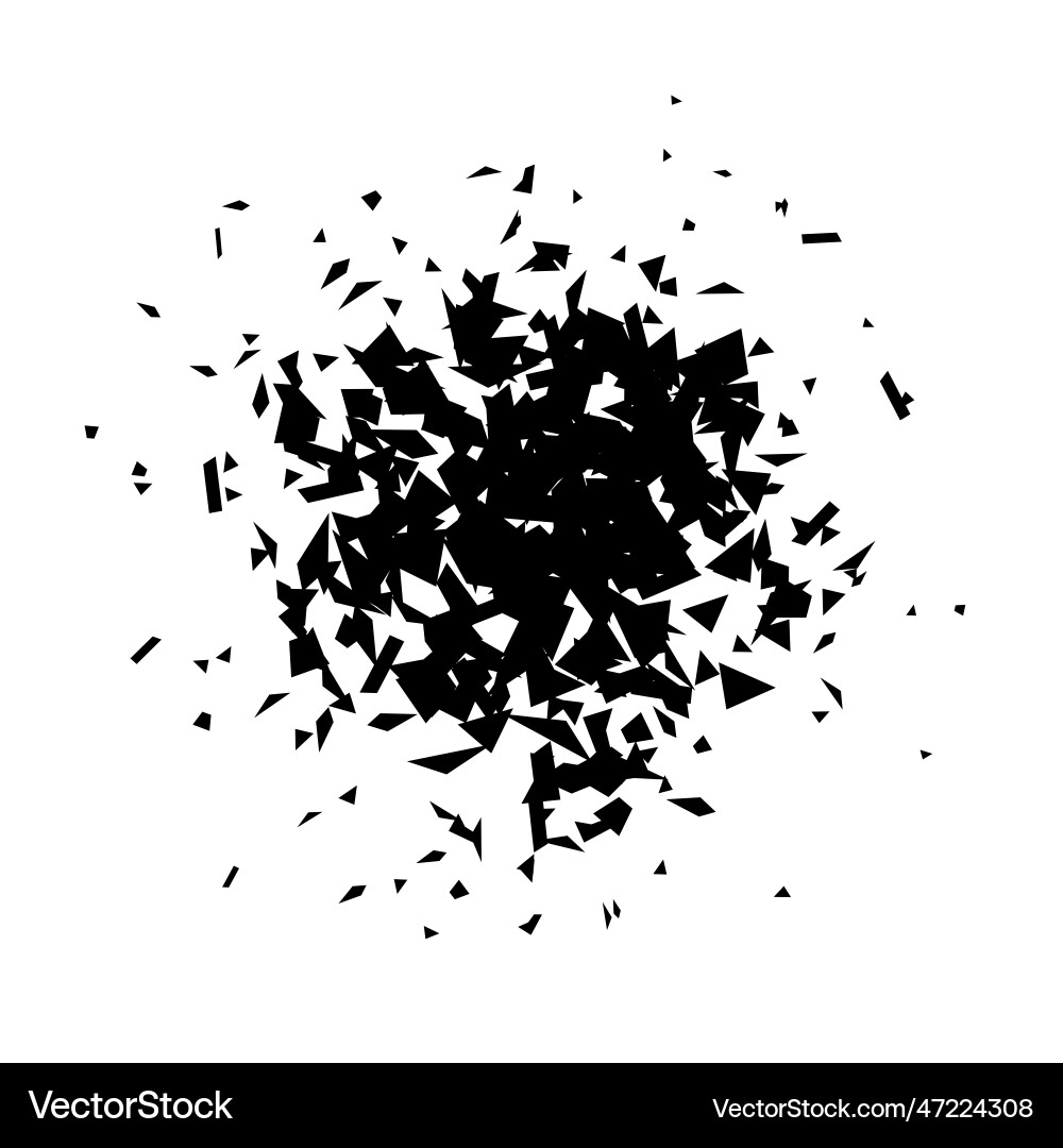 Shatters and debris radial shape black broken Vector Image