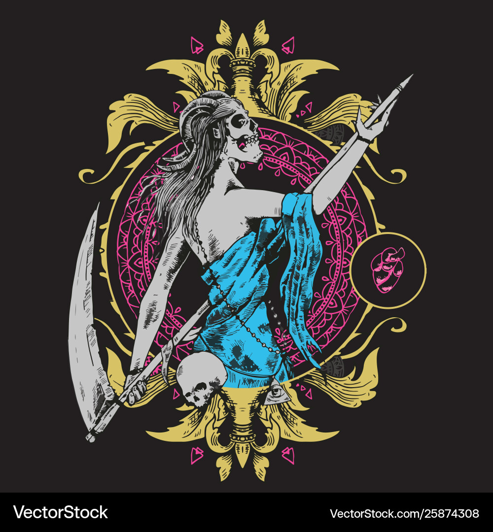 Skull queen tattoo Royalty Free Vector Image - VectorStock