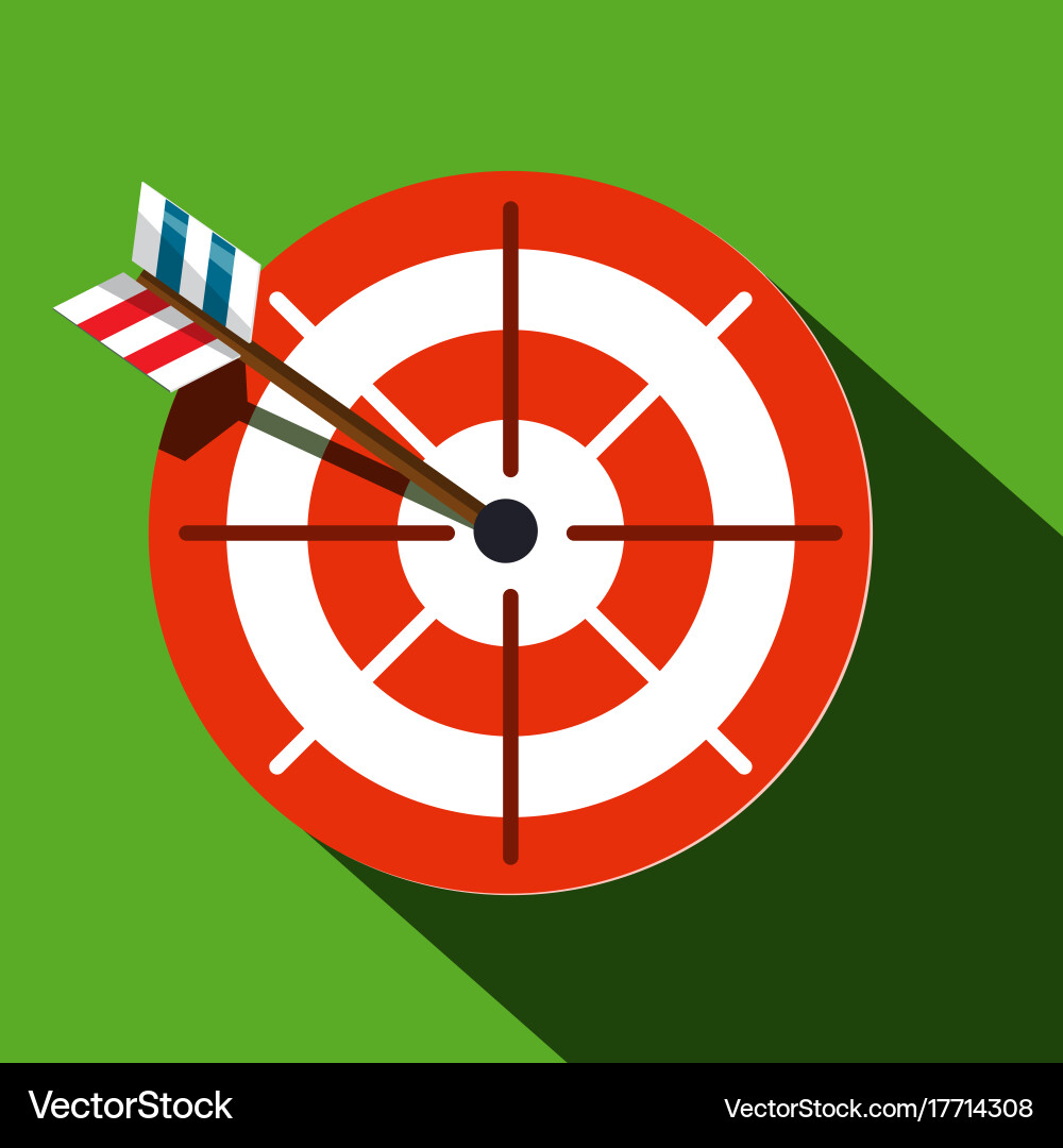 Target symbol red and white circle with arrow on Vector Image