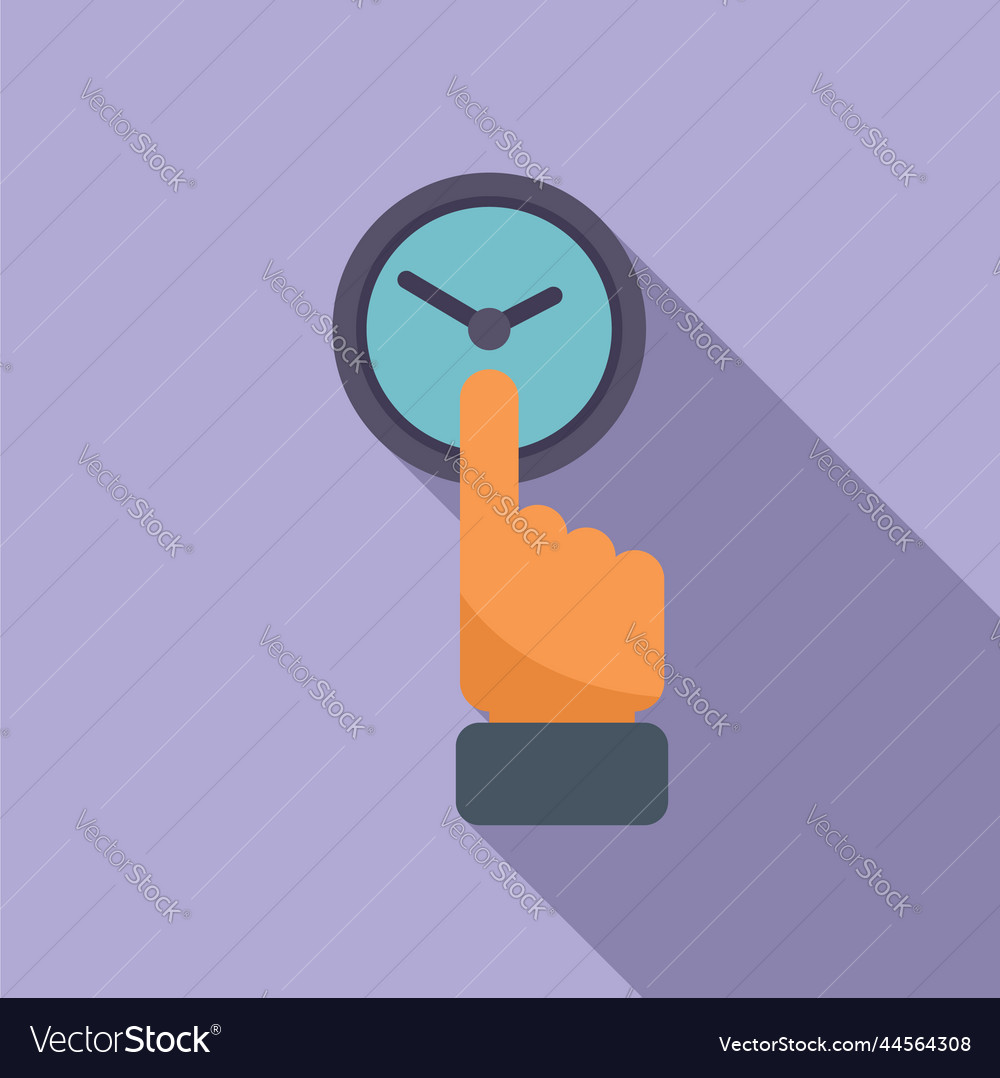Touch time control icon flat work task Royalty Free Vector