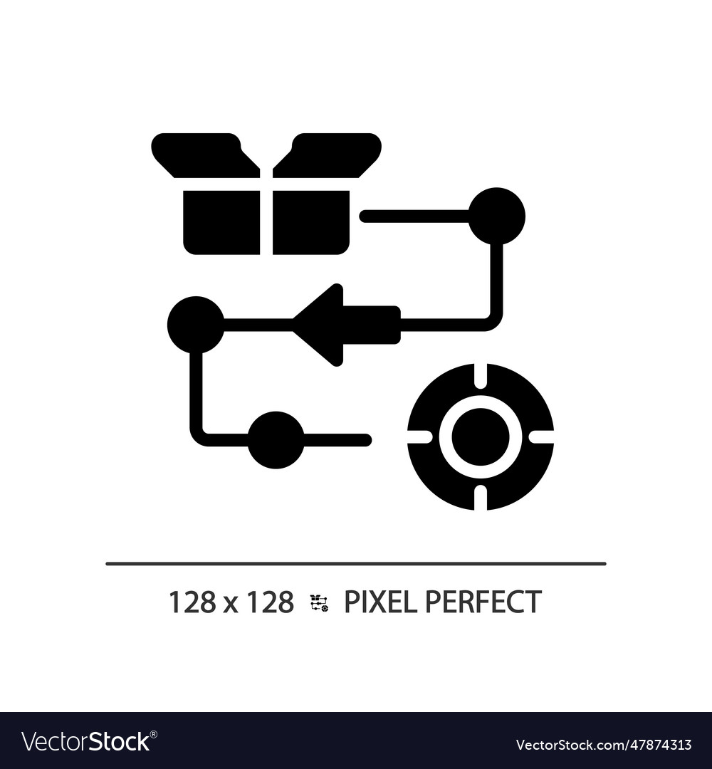 2d delivery process solid icon Royalty Free Vector Image