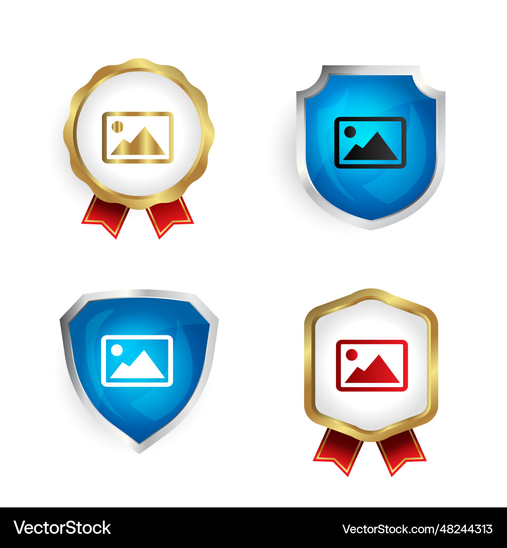Abstract picture badge and label collection Vector Image