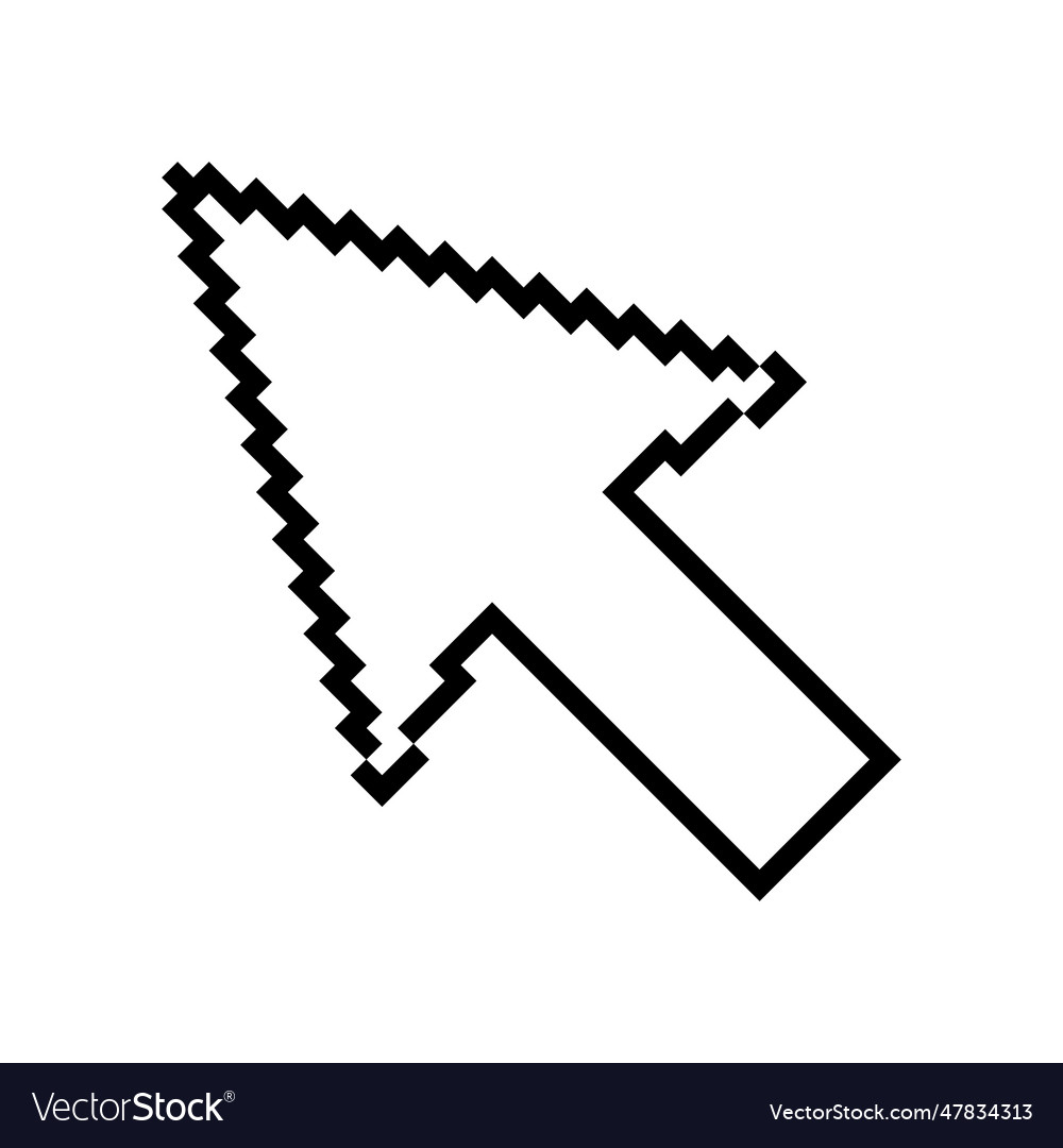 Arrow pixel icon web cursor click mouse symbol Vector Image