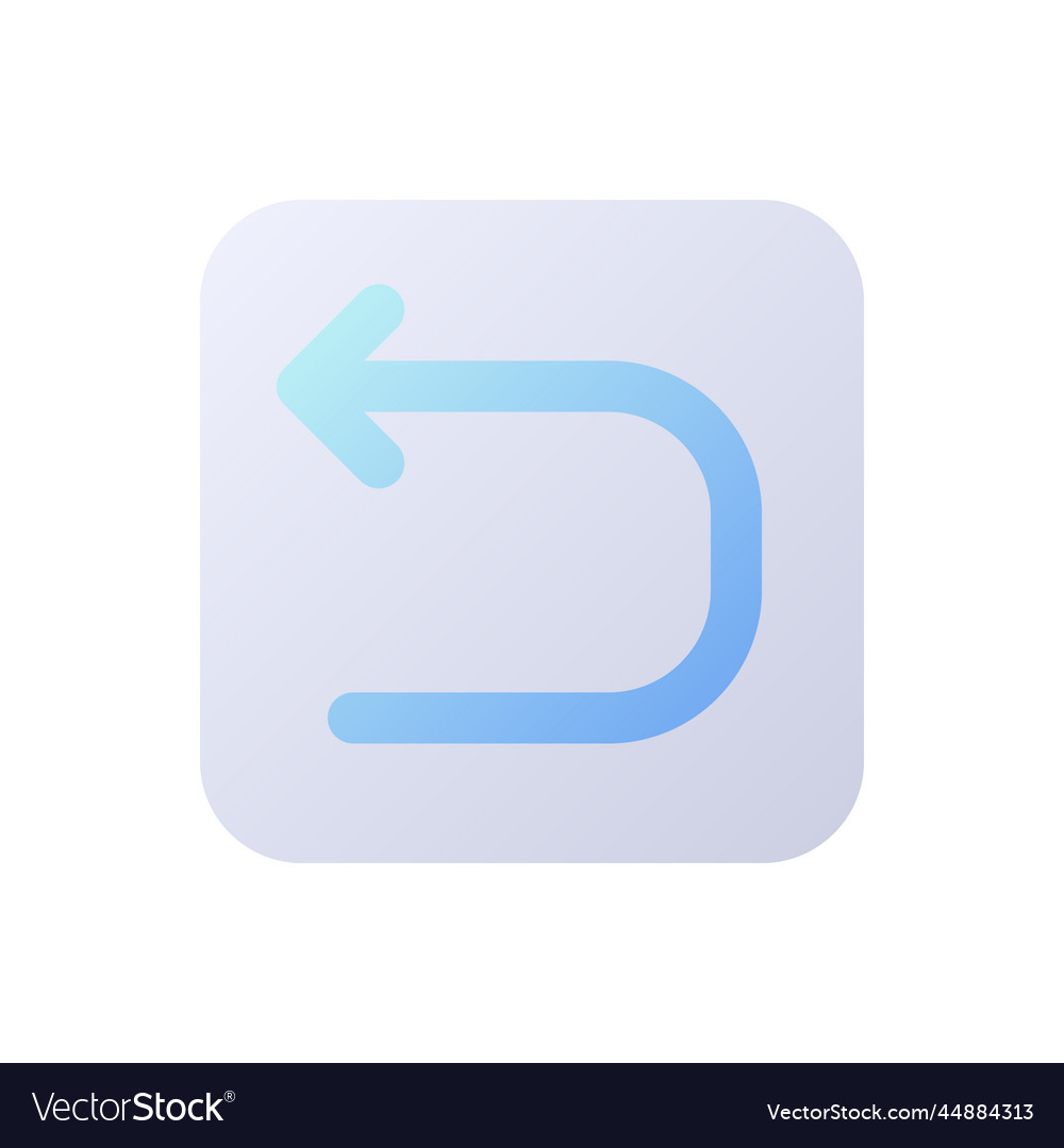 Backward arrow pixel perfect flat gradient Vector Image