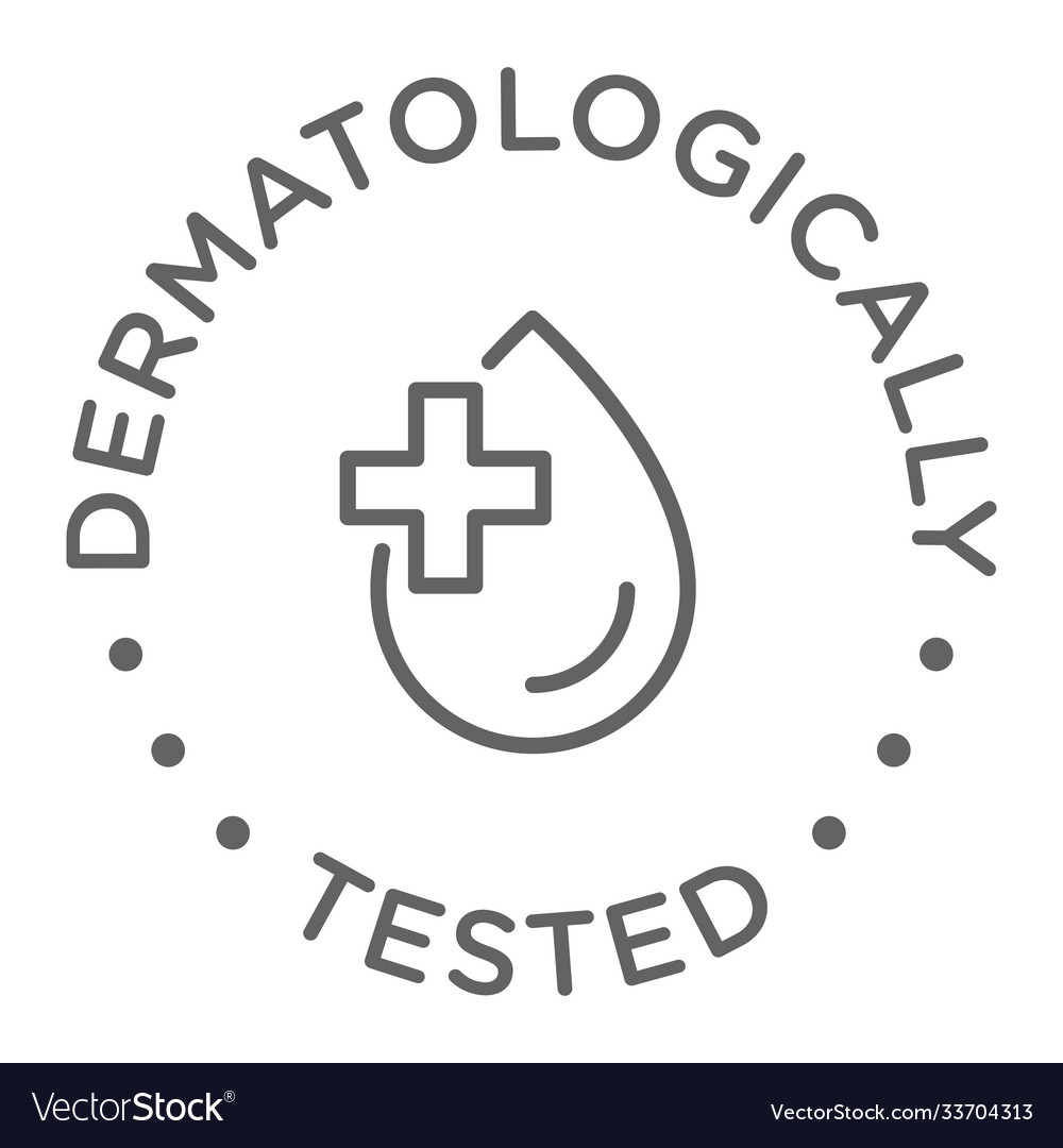 Dermatologically tested icon Royalty Free Vector Image