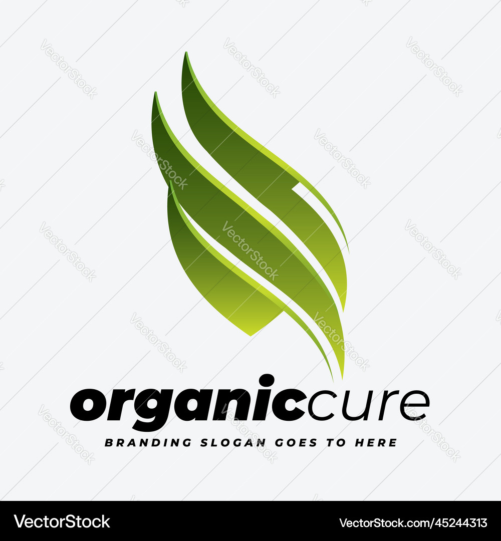 Green corner organic garden logo Royalty Free Vector Image