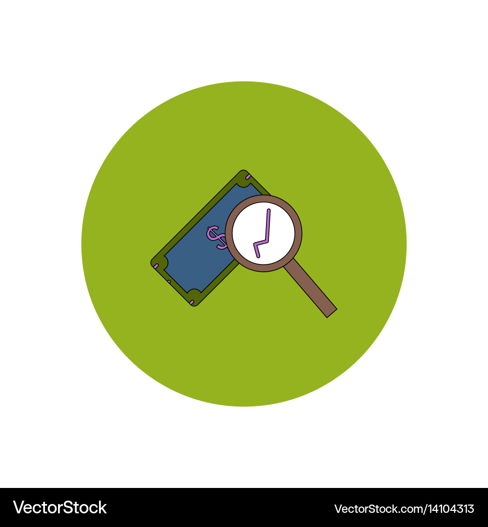 In flat design of magnifier Royalty Free Vector Image