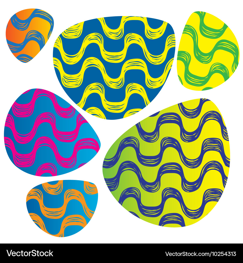 Ipanema beach pattern set Royalty Free Vector Image