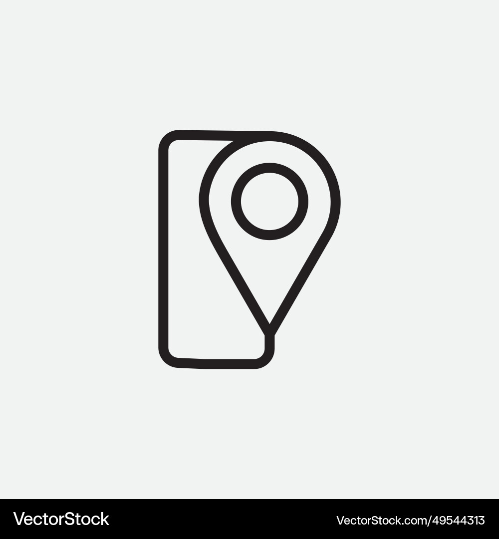 Letter p place pin point logo Royalty Free Vector Image