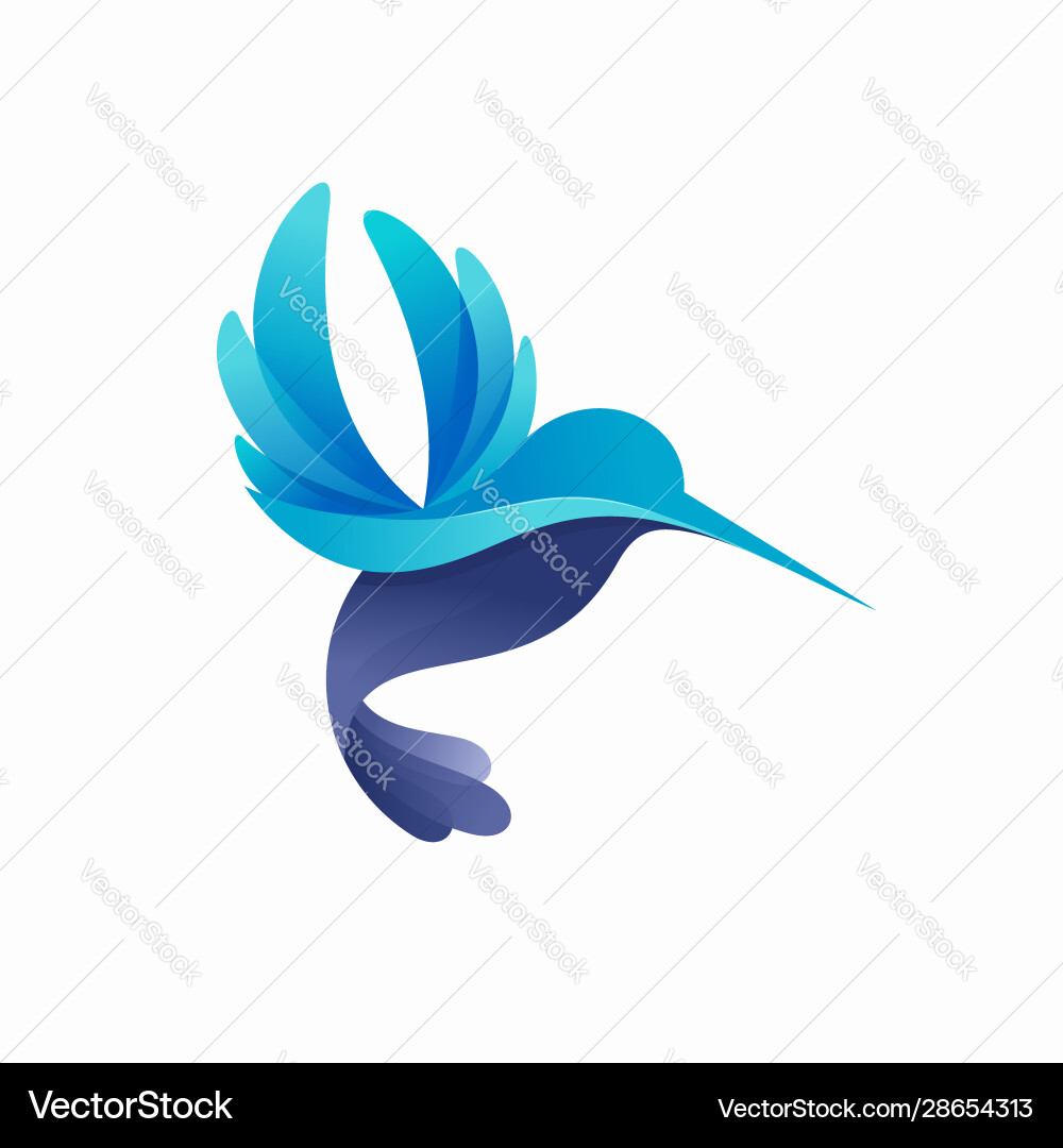 Modern colorful hummingbird logo Royalty Free Vector Image