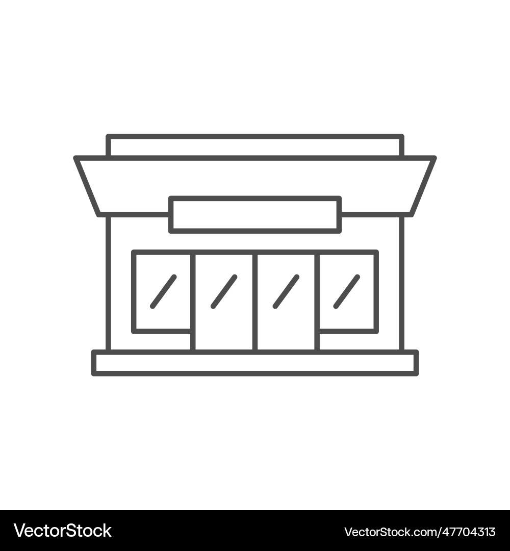 Modern shop line outline icon Royalty Free Vector Image