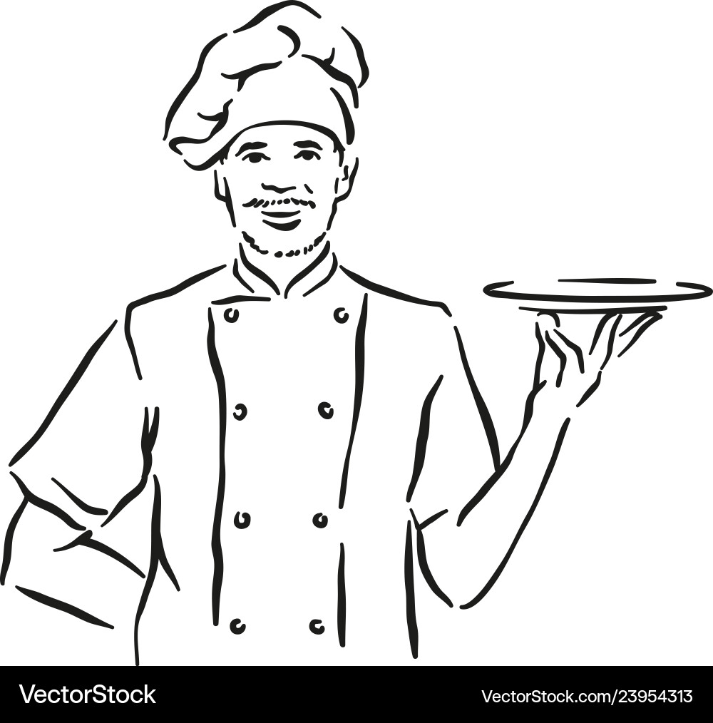 Monochrome of whiskered che Royalty Free Vector Image