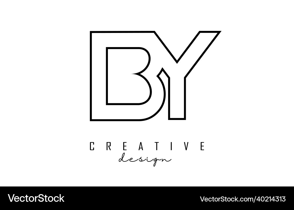 Outline by letters logo with a minimalist design Vector Image