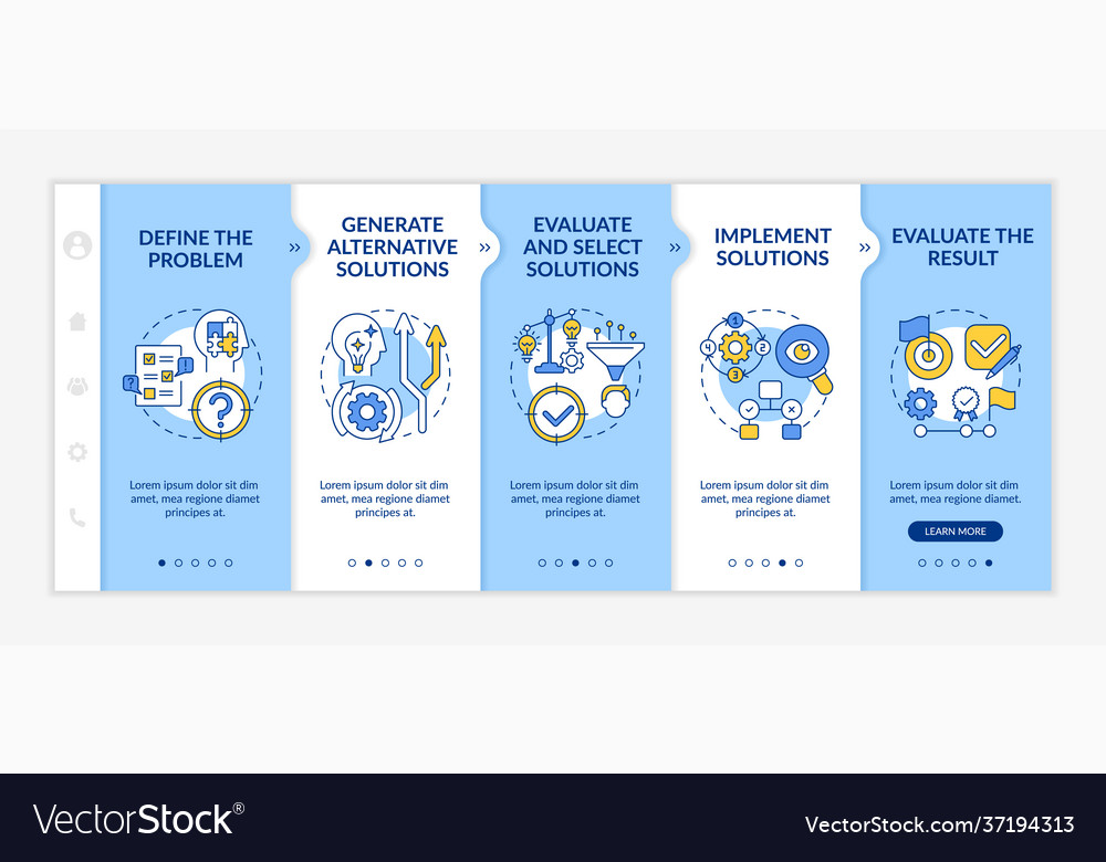 Problem solving process onboarding template Vector Image