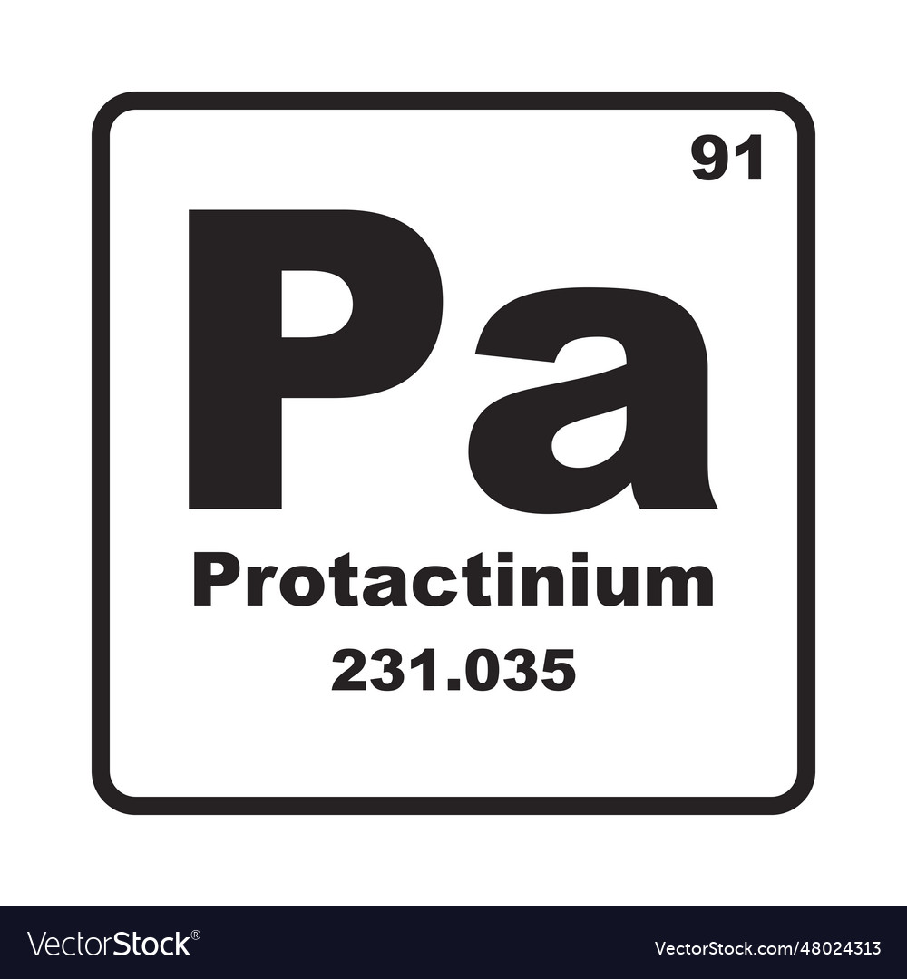 Protactinium element icon Royalty Free Vector Image