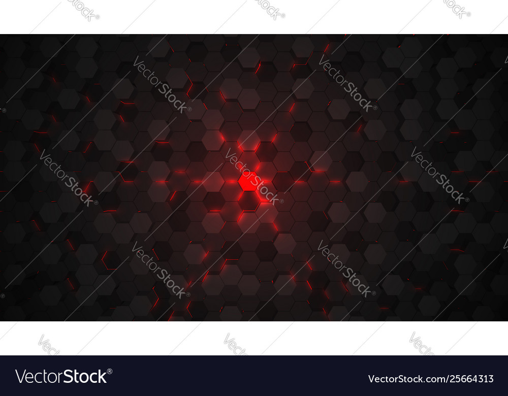 Red 3d hexagon tech background Royalty Free Vector Image