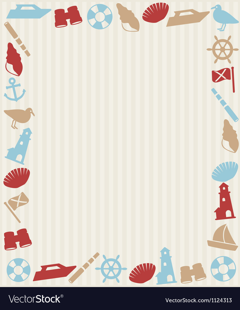 Seaside frame Royalty Free Vector Image - VectorStock