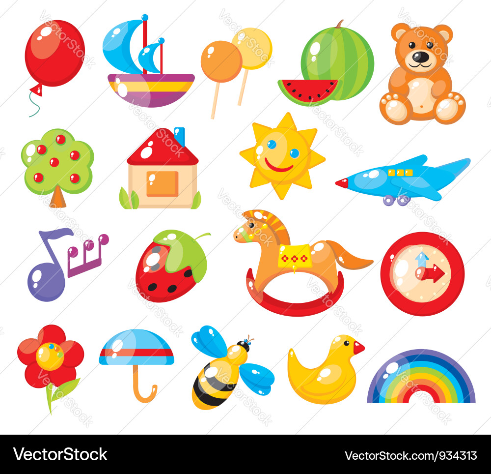 Set colorful children pictures Royalty Free Vector Image