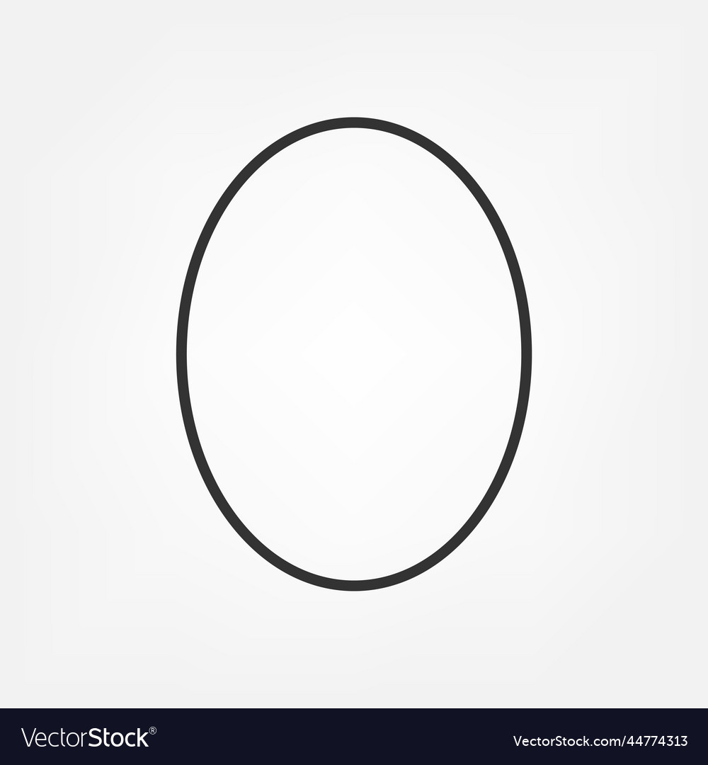 Stroke oval geometric shape Royalty Free Vector Image