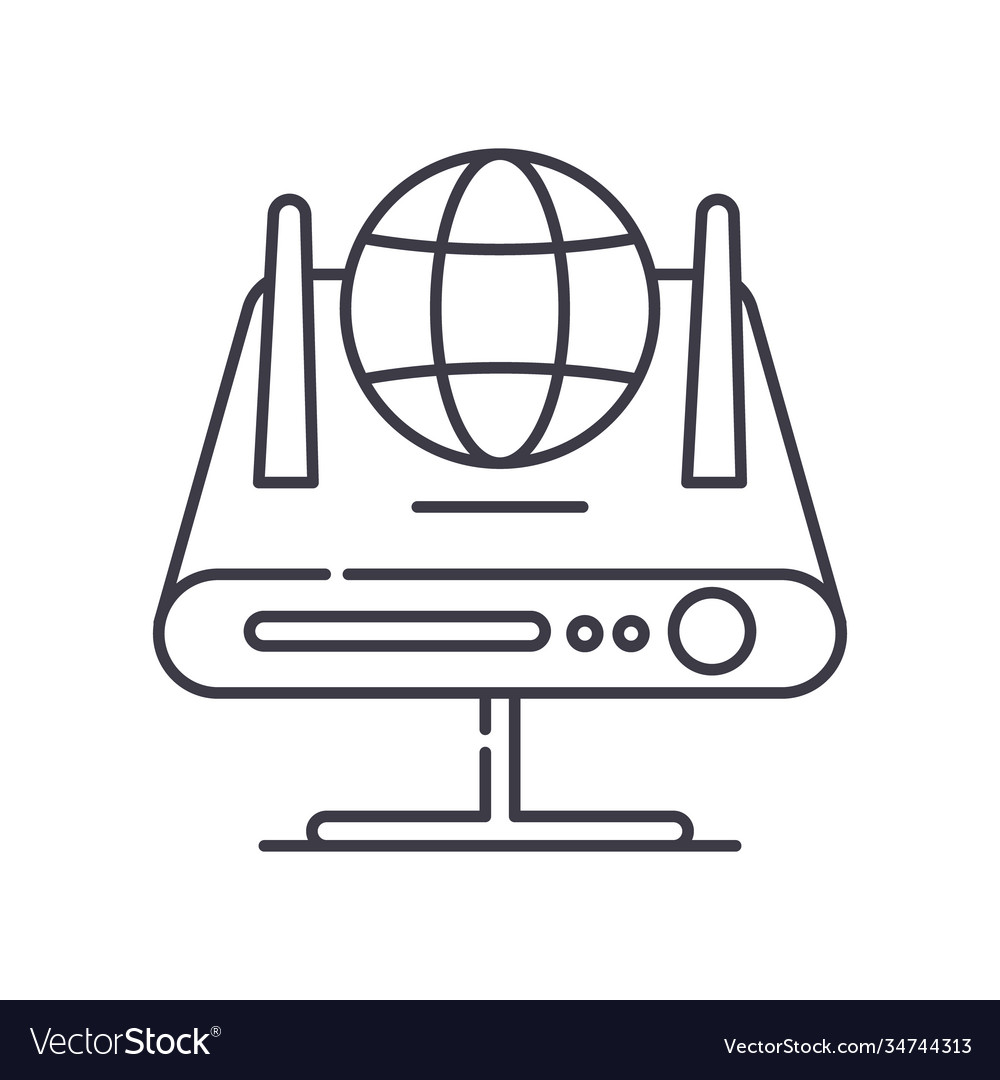 Switch router icon linear isolated Royalty Free Vector Image