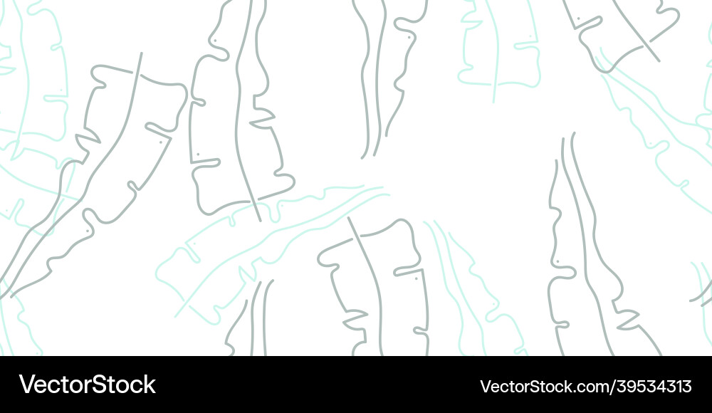 Tropical leaf modern print pastel one line drawing