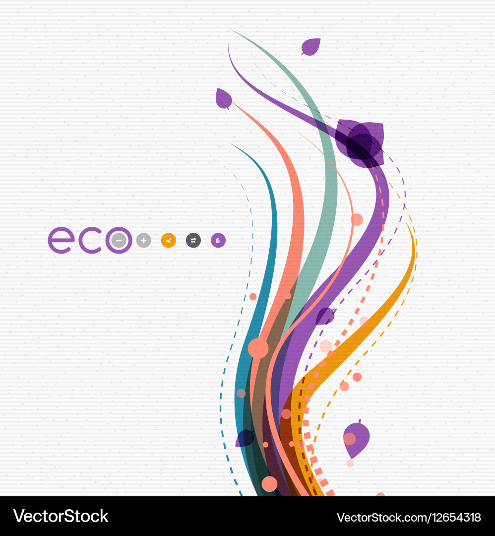 Abstract floral waves with leaves nature Vector Image