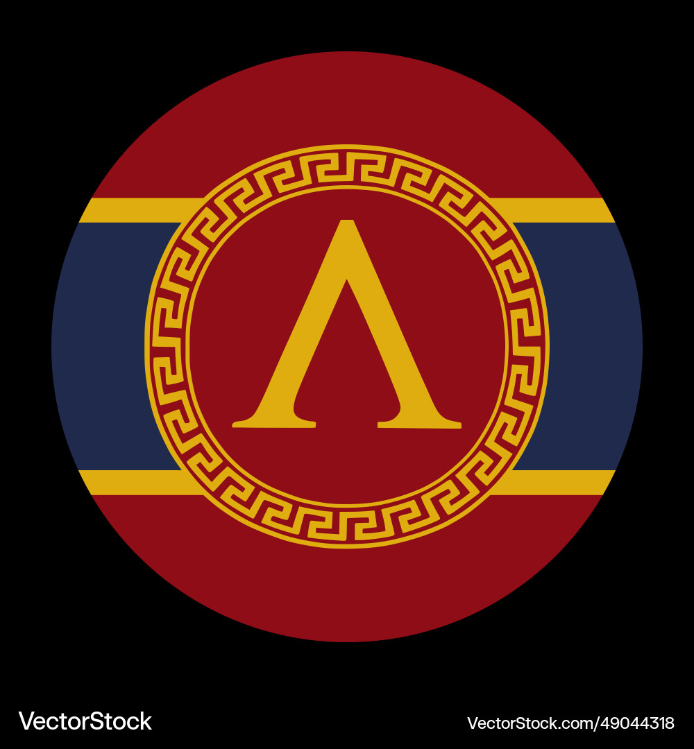 Circle badge sparta flag isolated Royalty Free Vector Image