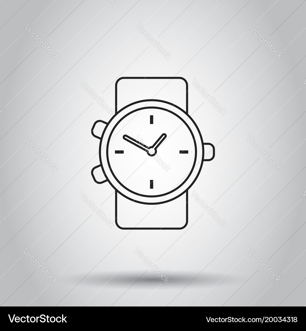 Clock watch icon in line style on isolated Vector Image