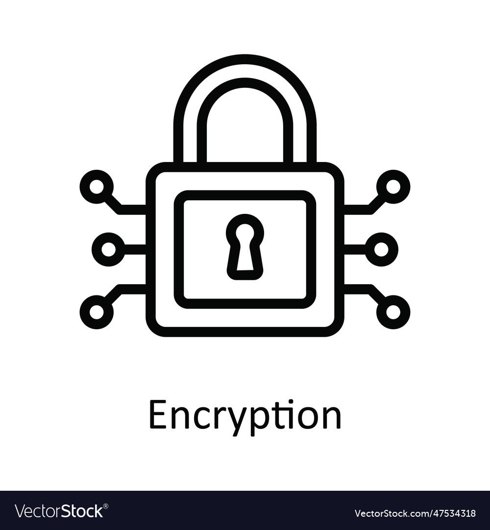 Encryption outline icon design Royalty Free Vector Image