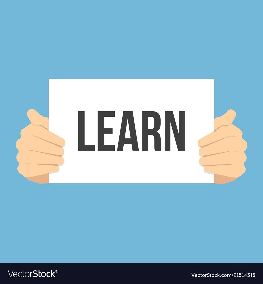 Man Showing Paper Learn Text Royalty Free Vector Image