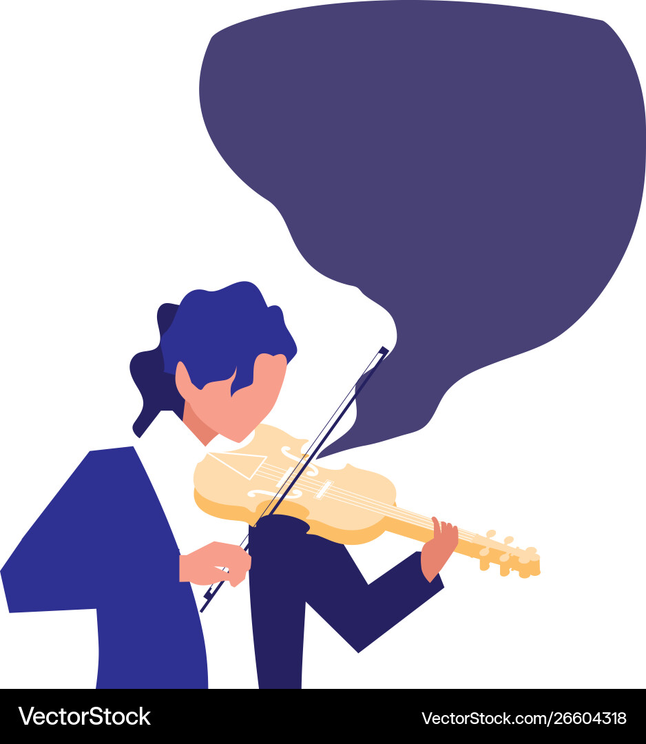 Musician playing instrument flat design Royalty Free Vector