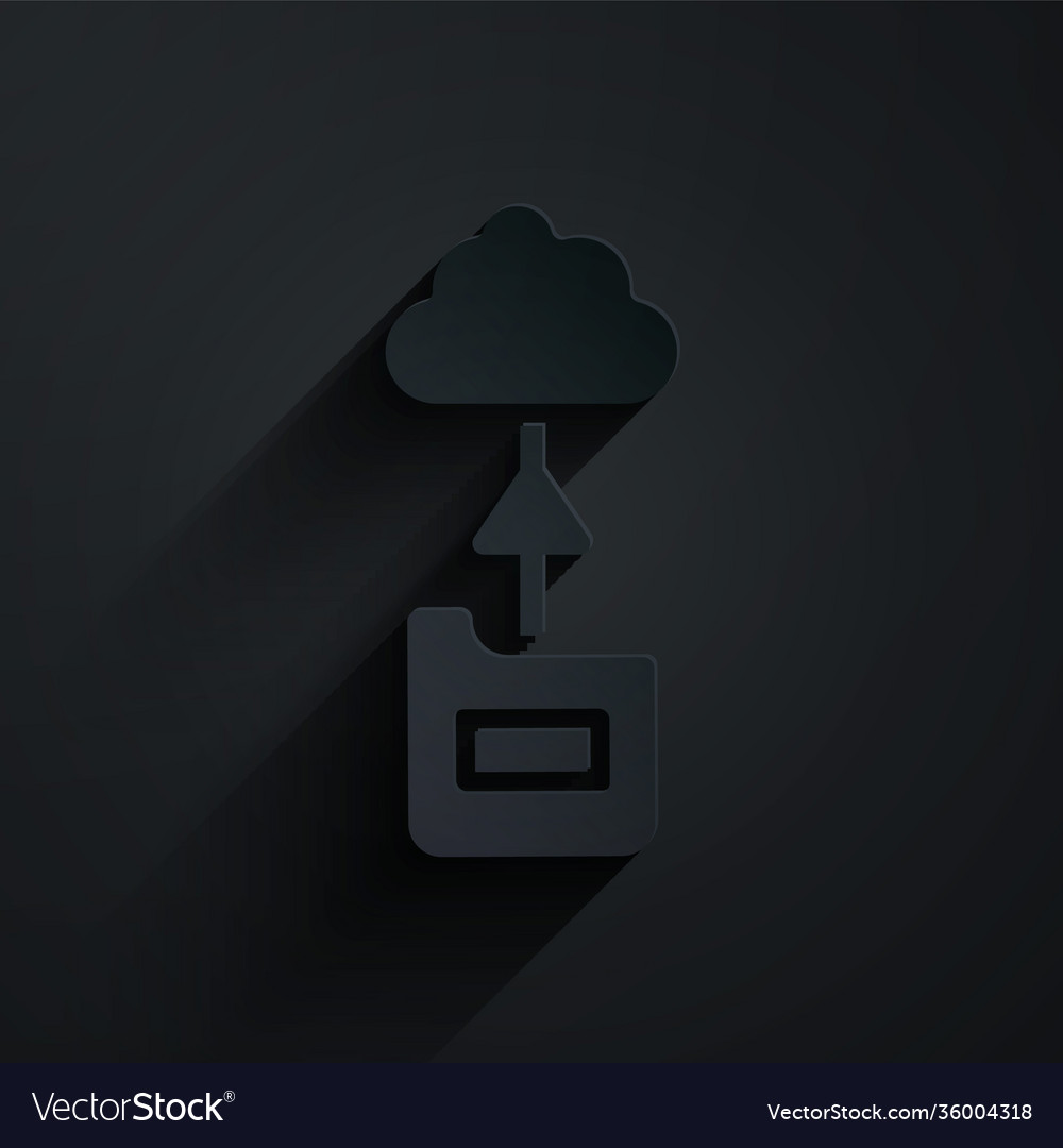 Paper cut cloud technology data transfer Vector Image Paper cut cloud technology data transfer Vector Image