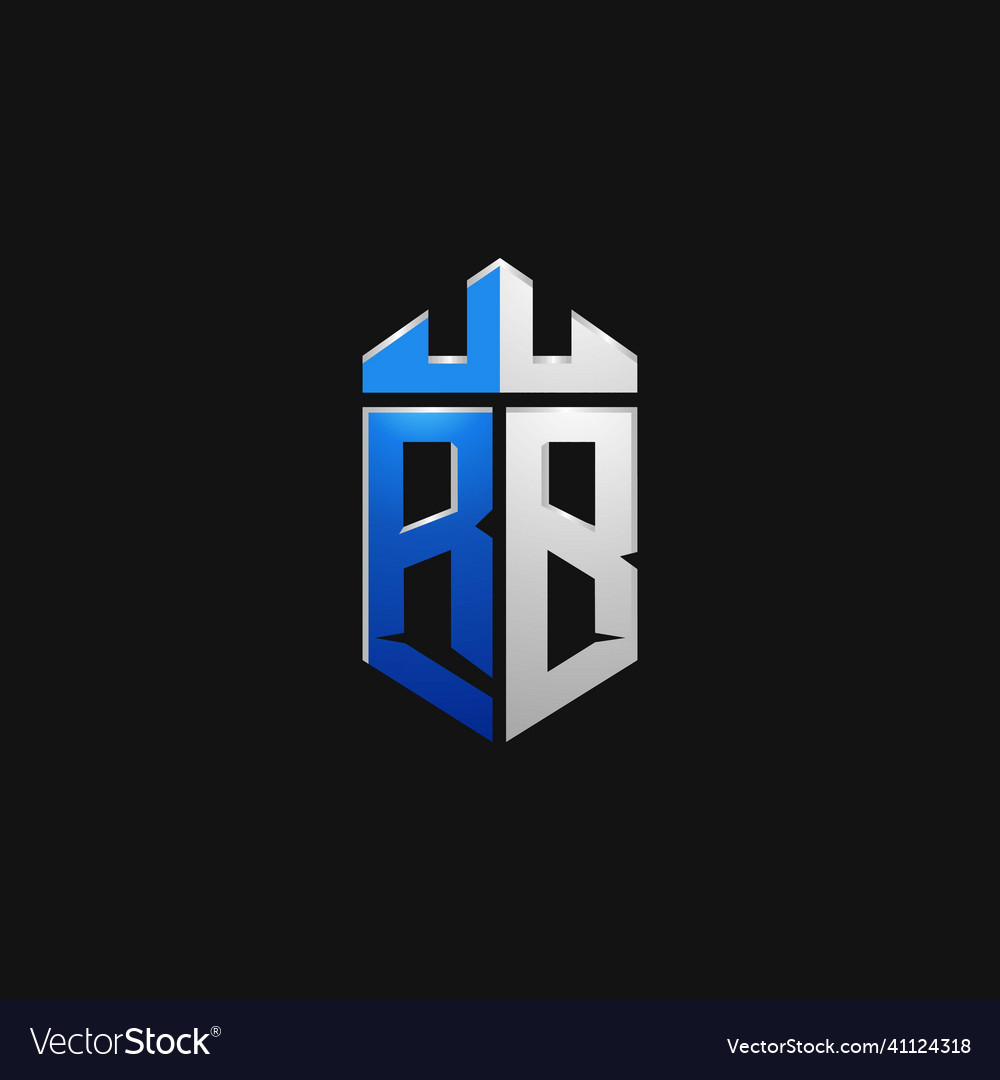Rb initials shield logo monogram designs modern Vector Image