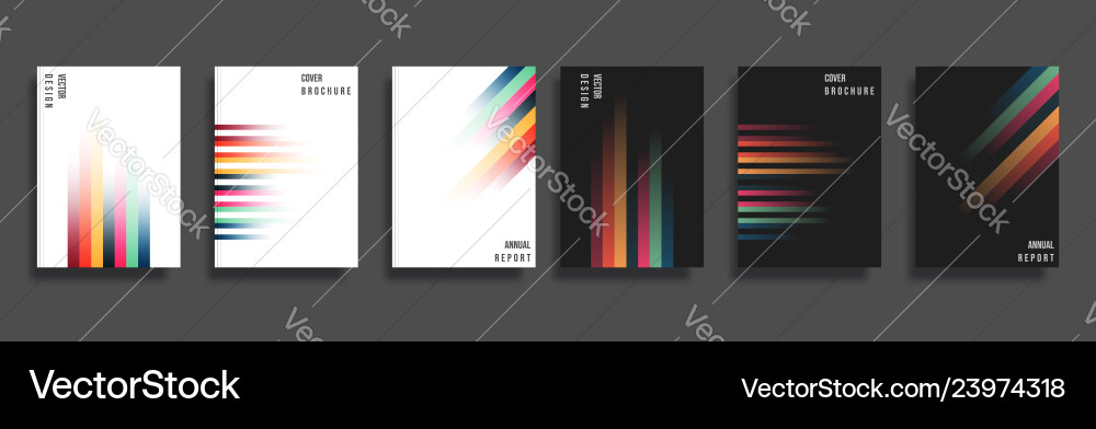 Set of backgrounds with gradient color lines Vector Image