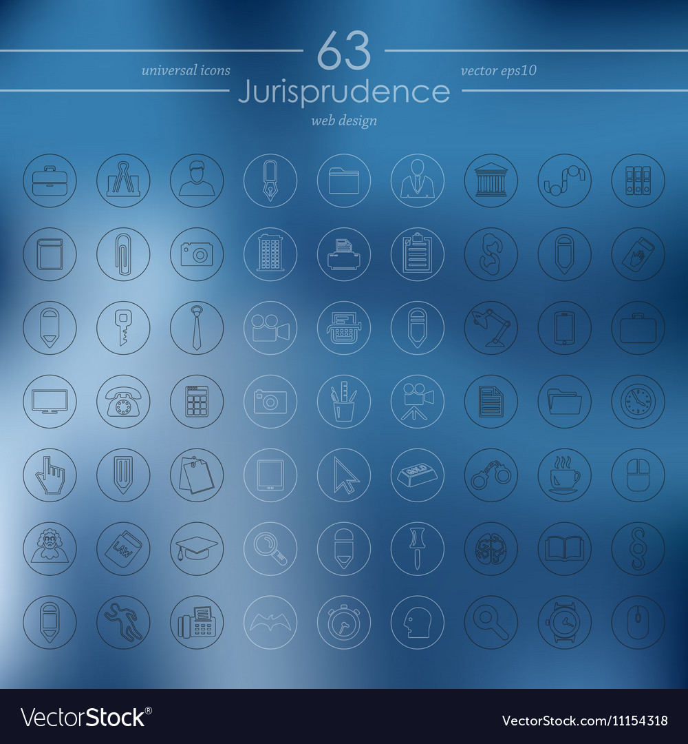 Set of jurisprudence icons Royalty Free Vector Image