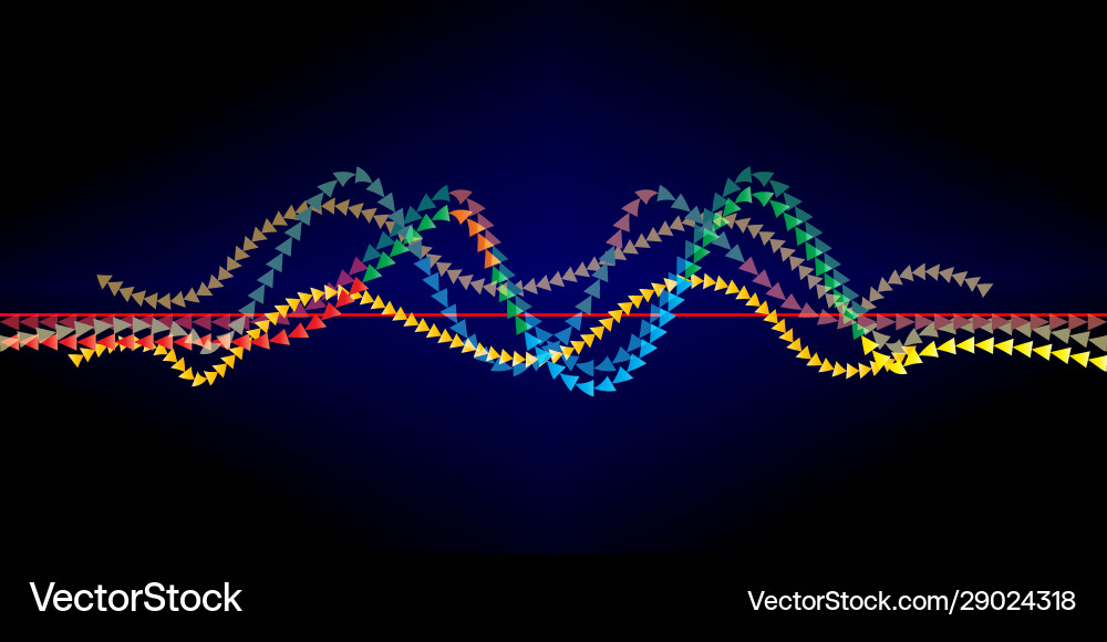 Sound wave icon with a colorful triangle shape Vector Image