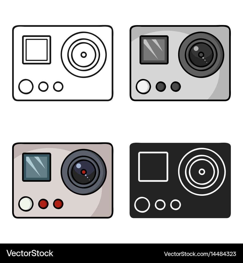 Action camera icon in cartoon style isolated Vector Image