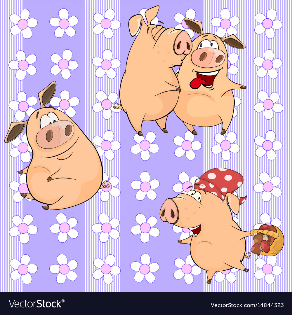 Background with pigs seamless pattern Royalty Free Vector