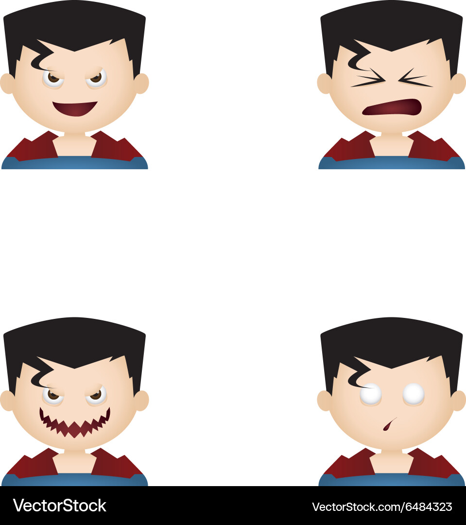 Costume facial expressions Royalty Free Vector Image