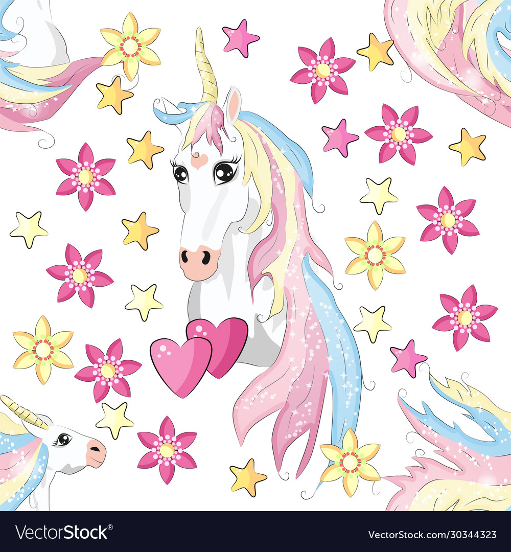 Cute unicorn princess concept girl beauty Vector Image Cute unicorn princess concept girl beauty Vector Image