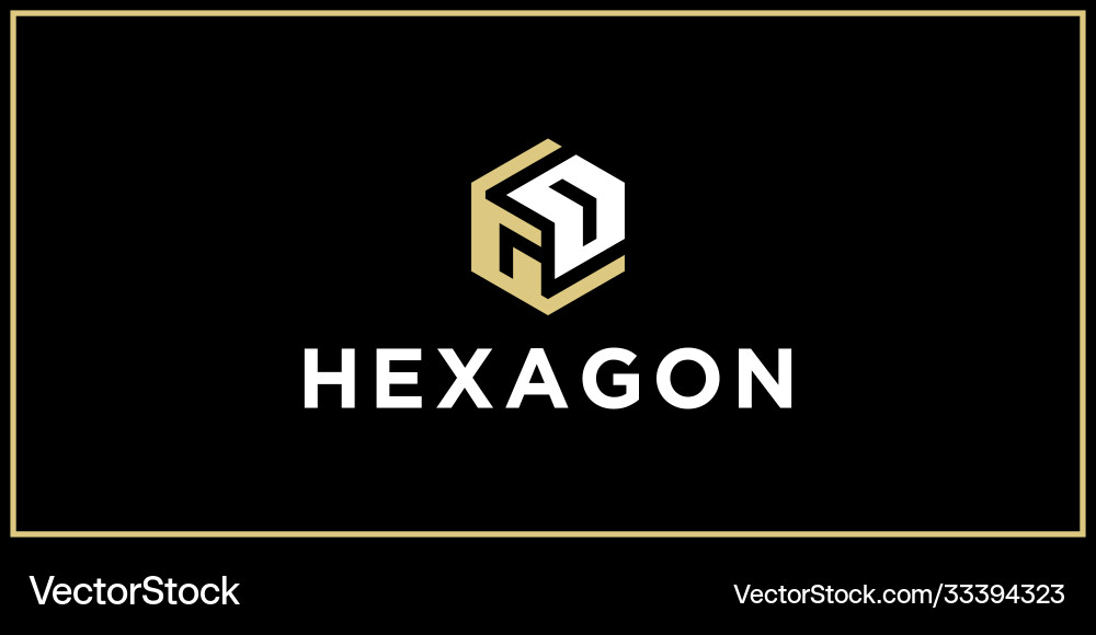 Gd hexagon logo design inspiration Royalty Free Vector Image