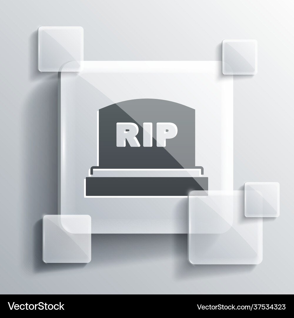 Grey tombstone with rip written on it icon Vector Image
