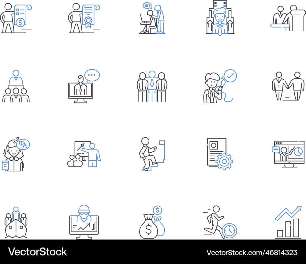 Personal upliftment line icons collection Vector Image