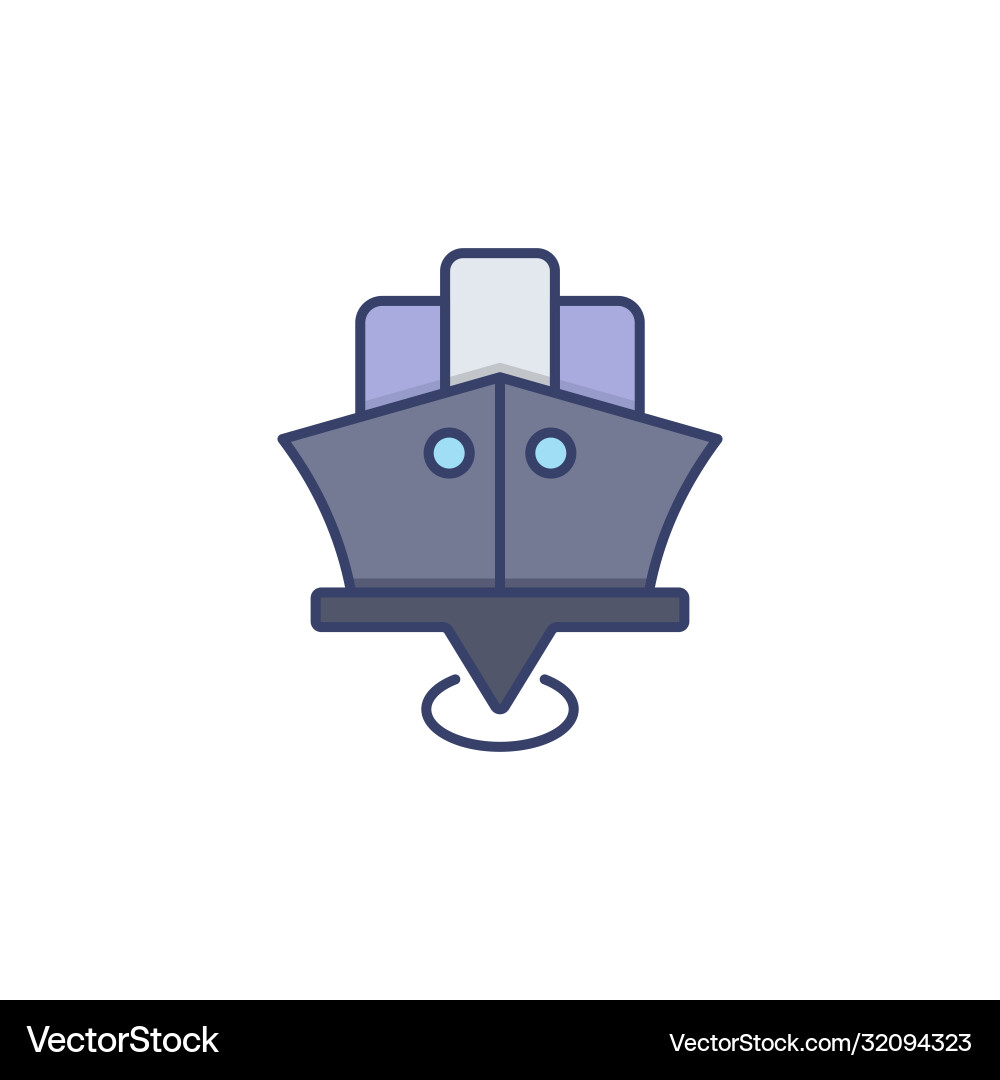 Port location pin icon symbol map isolated Vector Image