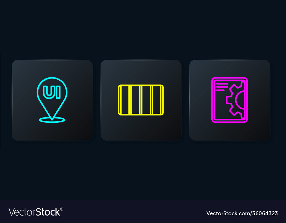 Set Line Ui Or Ux Design Web Development Vector Image 8500
