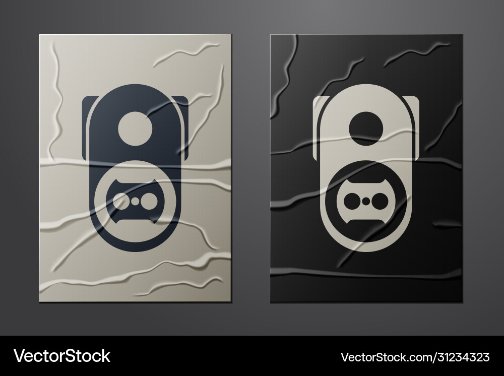 White electrical outlet icon isolated on crumpled Vector Image