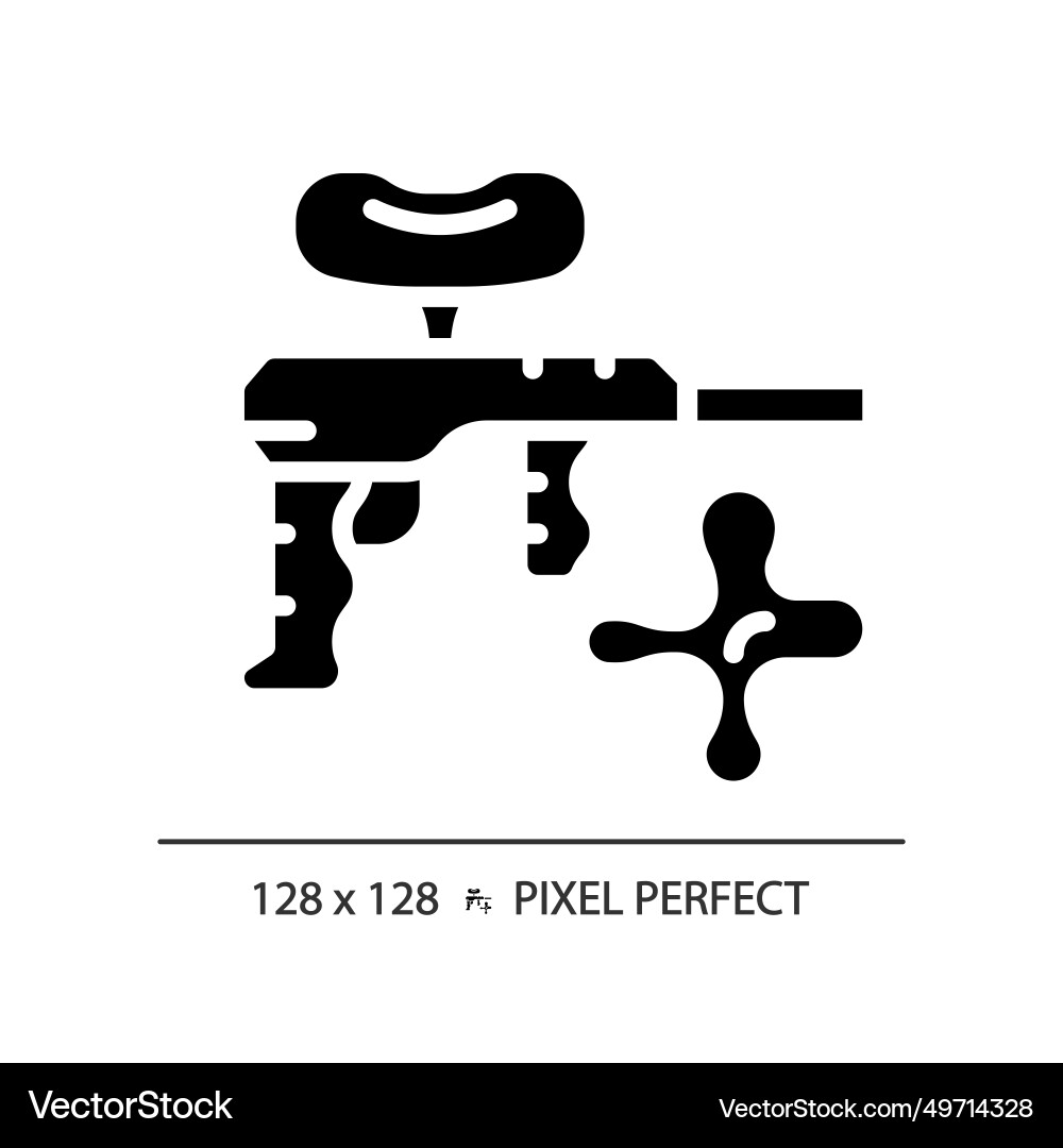 2d pixel perfect simple glyph style paintball icon
